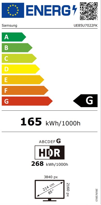 Samsung LED TV UE85U7022FKXXH, 4K Ultra HD, Tizen OS Smart, Crystal ...